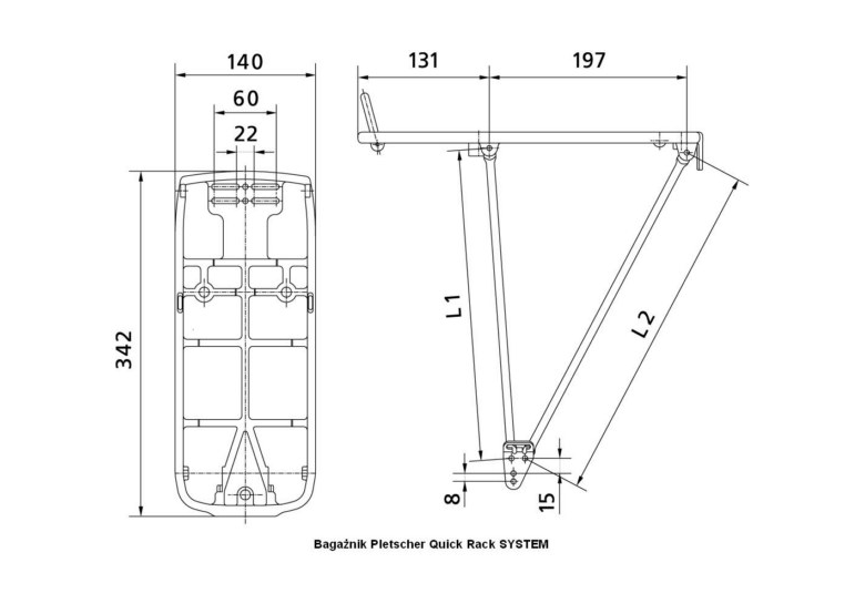 Bagażnik rowerowy tylny PLETSCHER Quick Rack System | CentrumRowerowe.pl